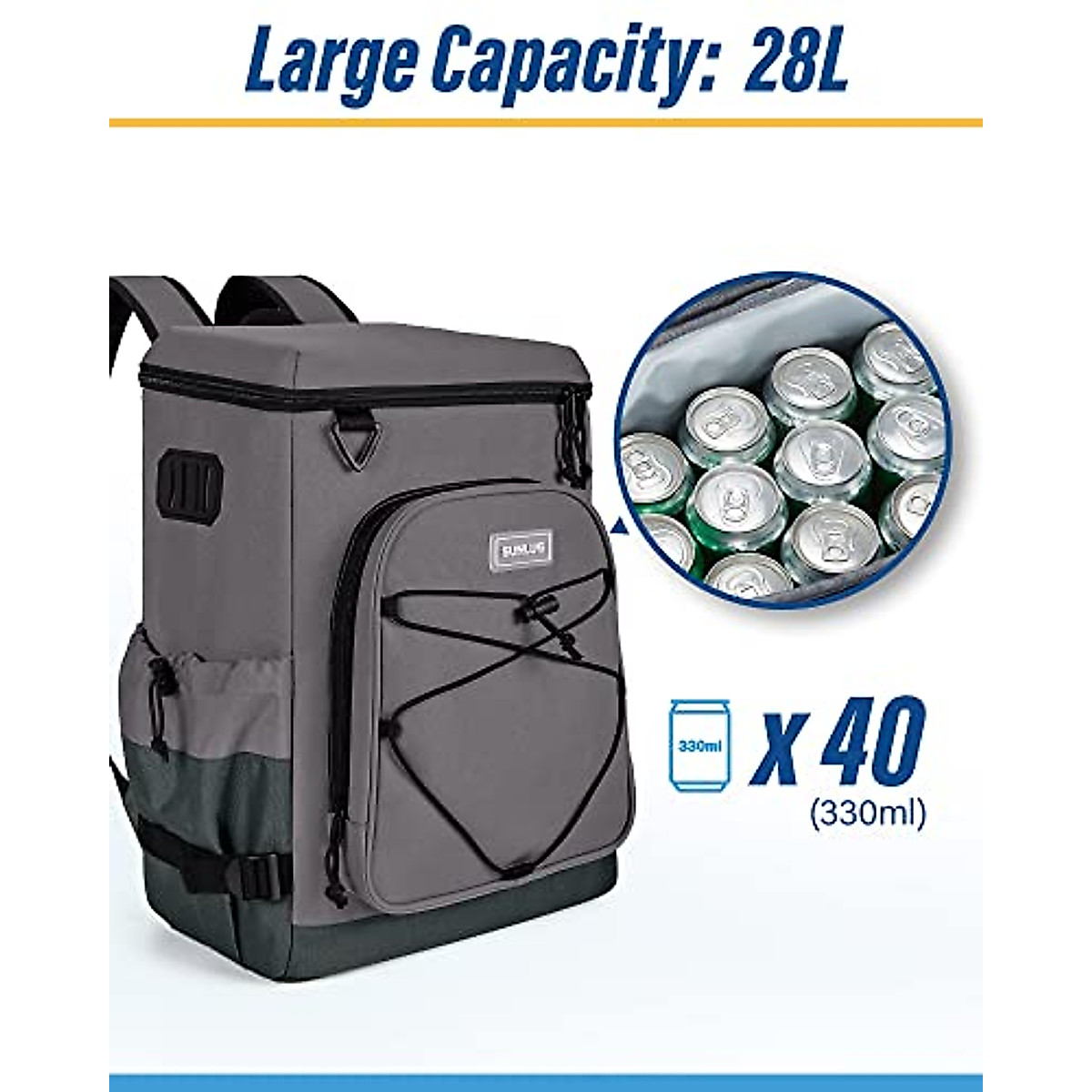 SUNLUG Backpack Cooler 40 Cans Leakproof Insulated Cooler Backpack Large Capacity for Men Women to Picnics, Camping, BBQ