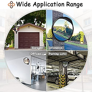 Arcylic Convex Mirror 𝟭𝟮" 𝗦𝗲𝗰𝘂𝗿𝗶𝘁𝘆 𝗠𝗶𝗿𝗿𝗼𝗿, Adjustable Fixing Bracket Wide Angle Clear View For Indoor Outdoor Driveway Parking Garage Warehouse Office By Hydencamm (12 inch)