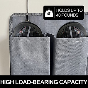 RVZONE RV Shoe Pockets 10 Pockets Heavy Hanging Bedside Storage Organizer with Sturdy Hooks Storage Pockets Hangs on bed for Shoes Toys and Tool Accessories