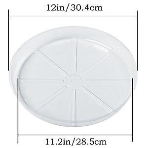 Idyllize 10 Piece of 12 inch Clear Plastic Plant Saucer Drip Trays for pots (12")