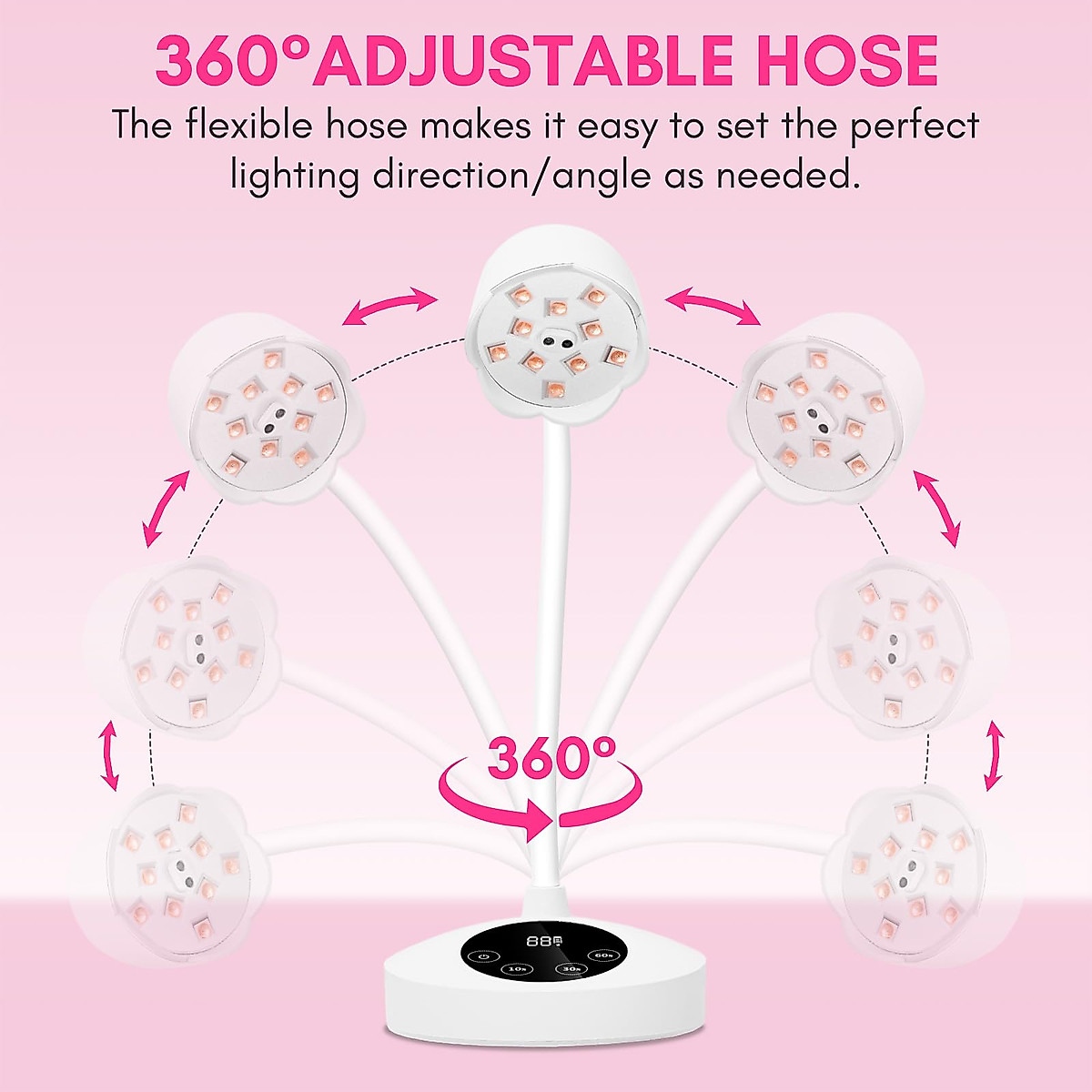 Makartt UV Nail Lamp, Mini UV Light for Gel Nails Polish Luminoza 10W Rechargeable LED Nail Light Nail Dryer with 4 Timers & Auto Sensor, Fast Curing Goosenecks UV Lamp for Home Nail DIY Manicure