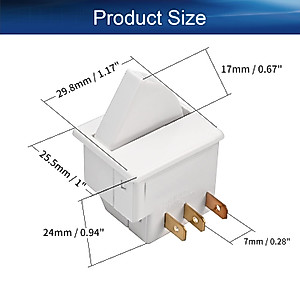 Heyiarbeit Refrigerator Door Light Switch 3Pin Universal Replacement LTK-17 Momentary Fridge Switch NC AC 250V 0.5A for Most Refrigerators Freezer White