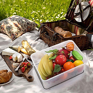 OGANAZI Large Fruit Storage Containers for Fridge with Lid and Handle, Airtight Vegetable Storage Container, BPA-Free Food Storage Containers for Berry Fruit Veggie Food Meat Fresh Longer