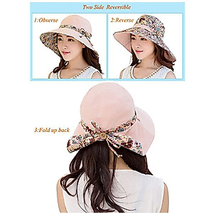 HAPEE Womens Garden Hat,Both Sides wear, Foldable Wide Brim UPF 50+,pefect for Women Fishing