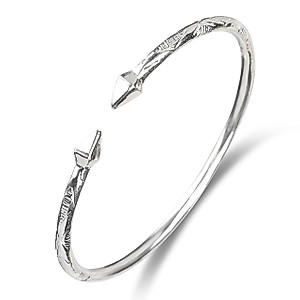 Better Jewelry Pyramid .925 Sterling Silver West Indian Bangles, Made in the Usa, 1 pair (7.5)