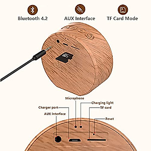 ZH&GE Kpop BTS Merchandise Portable Wood Bluetooth Speaker for Army Gifts, White, 3.2x3.1x1.3 inches