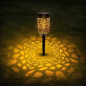 6 Pack Solar Garden Lights Outdoor Decor, Solar Path Lights Outdoor Waterpoof, Auto On/Off Solar LED Christmas Halloween Decorative Landscape Lighting for Yard Pathway Patio Walkway (Warm White)