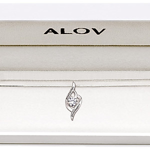 ALOV Jewelry Sterling Silver "grandmother granddaughter" Love Cubic Zirconia Pendant Necklace