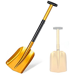 Goplus Snow Shovel for Car, 22”-32.5” Collapsible Portable Emergency Snow Removal Tool for Driveway Snowmobile Trunk, Lightweight Aluminum