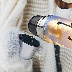 Ostrich African Sunset Vacuum Insulated Water Bottle Stainless Steel Thermos Flask Travel Mug Coffee Cup Double Walled 17 OZ