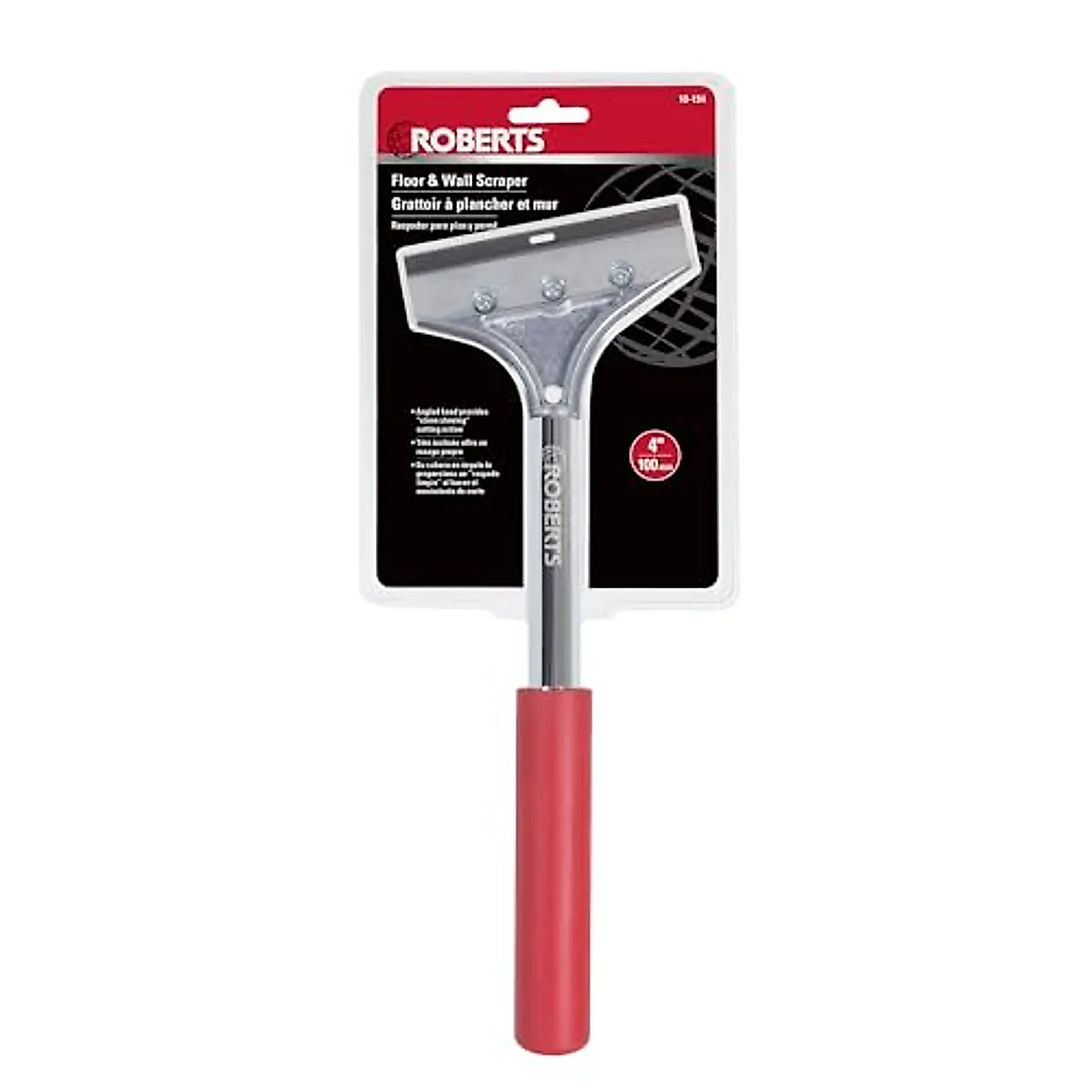 ROBERTS 4" Wide Floor and Wall Scraper and Stripper with 12" Handle