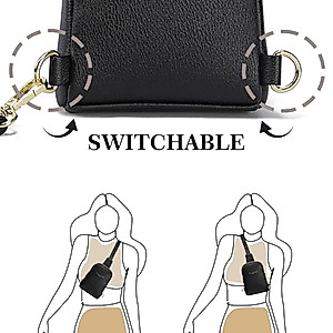 INICAT Travel Small Sling Bag Leather Crossbody Bags for Women Fanny Packs Cross Body Bag for Woman Cross Body Purses(Black)