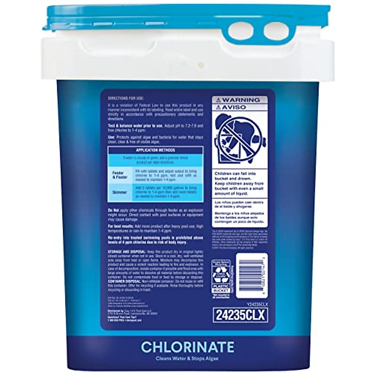 CLOROX Pool&Spa XtraBlue 3” Chlorinating Tablets, Kills Bacteria & Stops Algae, 35 LB