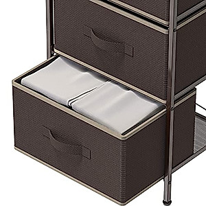 Simple Houseware Nightstands Dresser for Bedroom 3-Tier Organizer Drawer Storage Tower, Brown