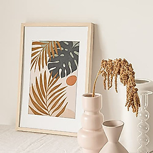 Canssape Boho Wall Art Set of 6 Geometric Abstract Wall Poster for Bedroom Mid Century Modern Wall Art 8"x10"Boho Wall Decor for Room Aesthetic (Unframed)(Green)