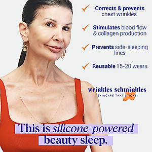Wrinkles Schminkles Chest Wrinkle Patch - Reusable Silicone Smoothing Pads for Cleavage & Body, Reduce Wrinkles & Stretch Marks, Sensitive Formulated, Secret to Radiant Skin (1 Pack)