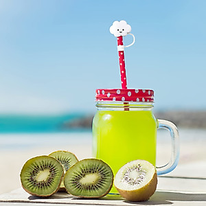 Homoyoyo 6-8mm Straw Cover, 2pcs Cloud Shape Straw Covers Cap for 40 oz 30 oz Tumbler,Reusable Straw Cap Toppers,Cute Silicone Straw Covers,Soft Silicone Straw Cover Cup Accessories