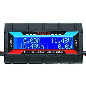 Watt Meter Power Analyzer - Greatlong 200A Power Analyzer, High Precision RC with Digital LCD Screen for voltage (V) current (A) Power (W) Charge(Ah) and Energy (Wh) Measurement