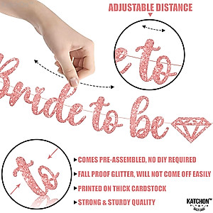 KatchOn, Rose Gold Glitter Bride To Be Banner - 10 Feet, No DIY | Bride to Be Rose Gold Banner | Bachelorette Party Decor | Bridal Shower Banner, Bridal Shower Decorations | Bride To Be Decorations