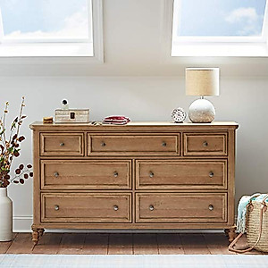 Amazon Brand – Stone & Beam Industrial Round Concrete Table Desk Lamp with Light Bulb and Beige Shade, 16"H