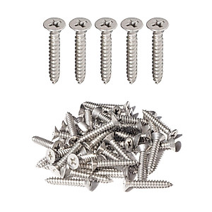 IMScrews 100pcs #6 x 1" (25mm) Stainless Flat Head Phillips Wood Screws 18-8 (304) Stainless Steel Countersunk Self Tapping Screws