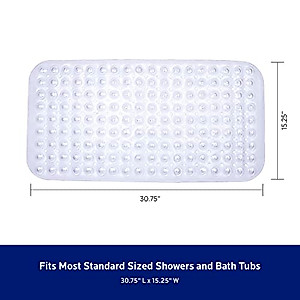 Kenney Microban Protected Bubble Bath Mat, 30.75" L x 15.25" W, Clear