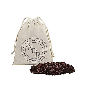 Nature's Dream Ranch 100 Count Live Red Wiggler Earthworms Vermicomposting Garden Red Wrigglers - Farm Composting, Educational, Pet Feed, Kid Experiment EW001-100