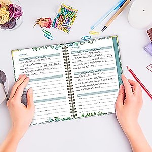 Simplified Greenery Address and Password Book with Alphabetical Tabs - The Perfect Spiral Bound Address Organizer incl. Address Labels, Contact and Phone Section