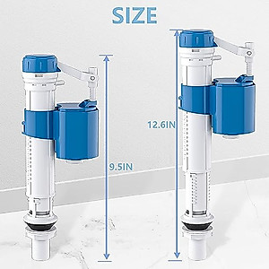 Kedoo Toilet Water Tank Accessories, Toilet Fill Valve Replacement Kit, Adjustable Water Valve Water Inlet Valve, Household Toilet Flush Toilet Dispenser (White)