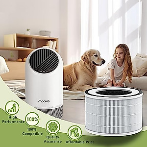 Kedume H13 True HEPA Filter Replacement for Afloia Fillo/Halo/Mooka Allo,Tertiary Filtration with Afloia Air Purifier Filter Replacement, White