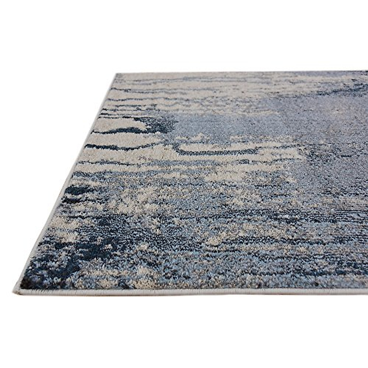 Unique Loom Estrella Collection Modern, Abstract, Watercolor, Contemporary Area Rug, 3 ft 3 in x 5 ft 3 in, Light Blue/Beige