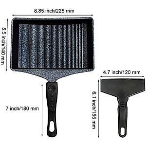 Tamagoyaki Frying Pan Non-Stick Fry Tamago Pan Wave Bottom Maifanite Stone Egg Roll Pan, for Omelette, Japanese Snacks, Black
