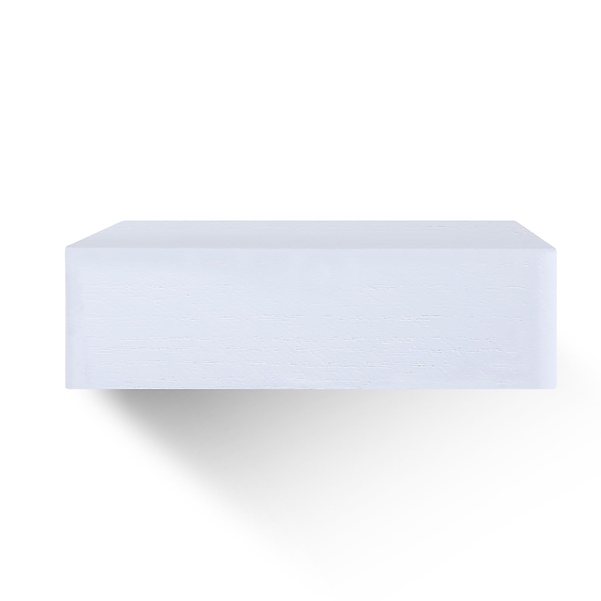 MITREL Small Floating Wood Shelf, 6x6 Inches, Mini Square Shelves for Small Spaces,Rustic Wall Storage for Plants and Photos, 1 pcs（Classic White）