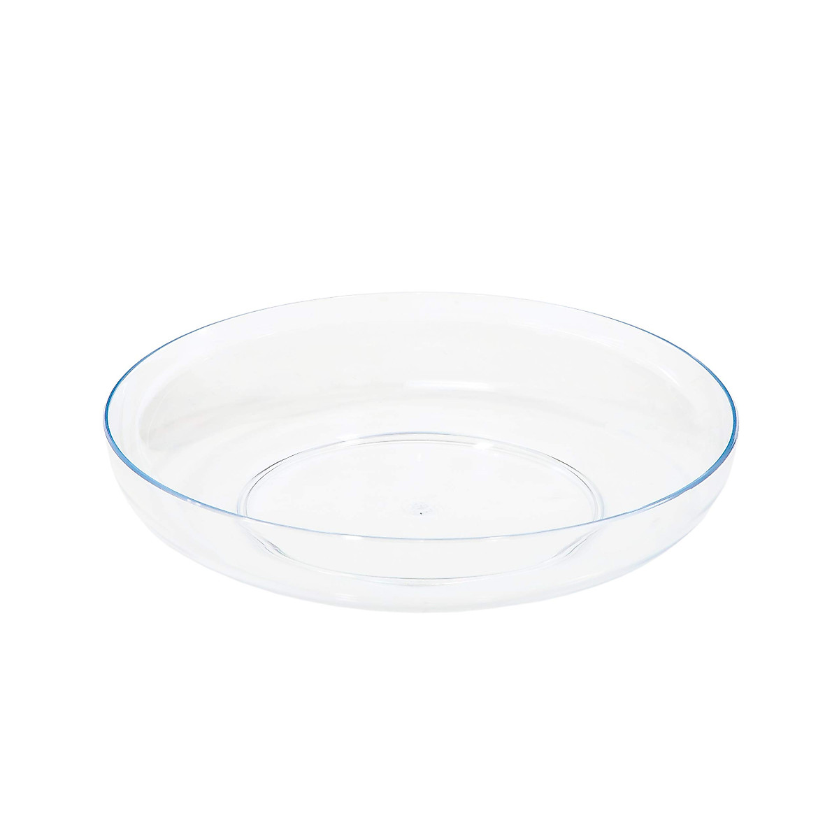 WGV 6" Inches Clear Hard Plastic Floral Decoration Designer Dish Plate, Plant Saucer Tray, Wedding Decor Centerpieces Pack of 24 Pieces