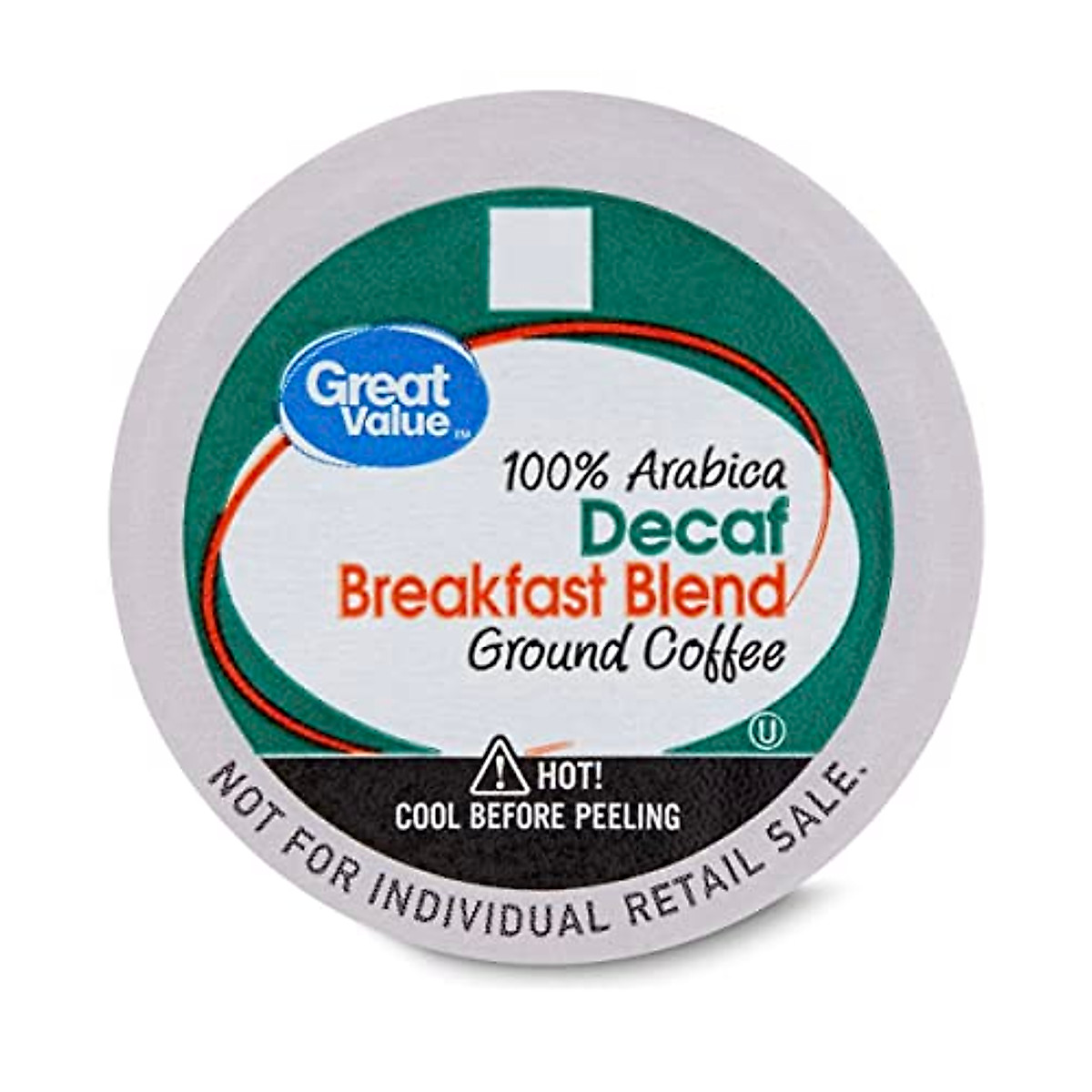 Great Value Decaf Breakfast Blend Ground Coffee Single Serve Cups, Medium Roast, 15.1 oz, 48 Count