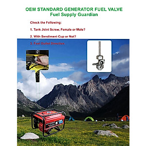 YAMAKATO Predator 9000 8750 6500 4000 4375 Generator Fuel Tank Shut Off Valve Fuel Petcock for Centurion Honda Westinghouse Duromax Durostar Powermate Powerhorse ETQ M16X1.5mm 3/16in