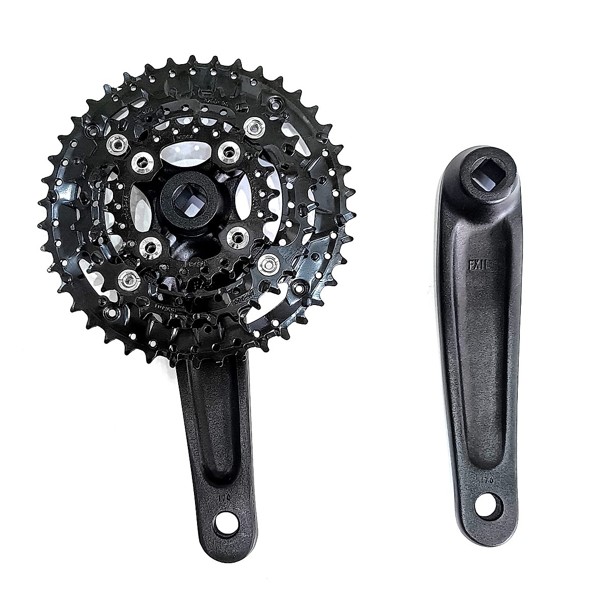 DONSP1986 Triple Speed Aluminum Alloy Square Crankset 170mm 104/64bcd 42/32/22T with Chainring Crankarms, Crank Set Chainset for Mountain Road Bike Fixed Gear Bicycle