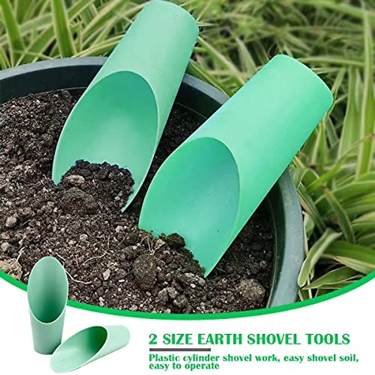LNQ LUNIQ 4Pcs Round Garden Soil Sieve Tray Sand Sifter with Cylinder ...