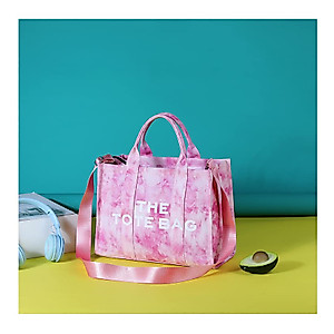 LMKIDS Tote Bag for Women, Canvas Tote Bag, Travel Tote Bag, Women Shoulder HandBag, Crossbody Bag, The Tote Bag with Zipper(Pink)