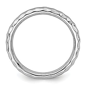 925 Sterling Silver Hammered Stackable Ring Textured Fine Jewelry For Women Gifts For Her
