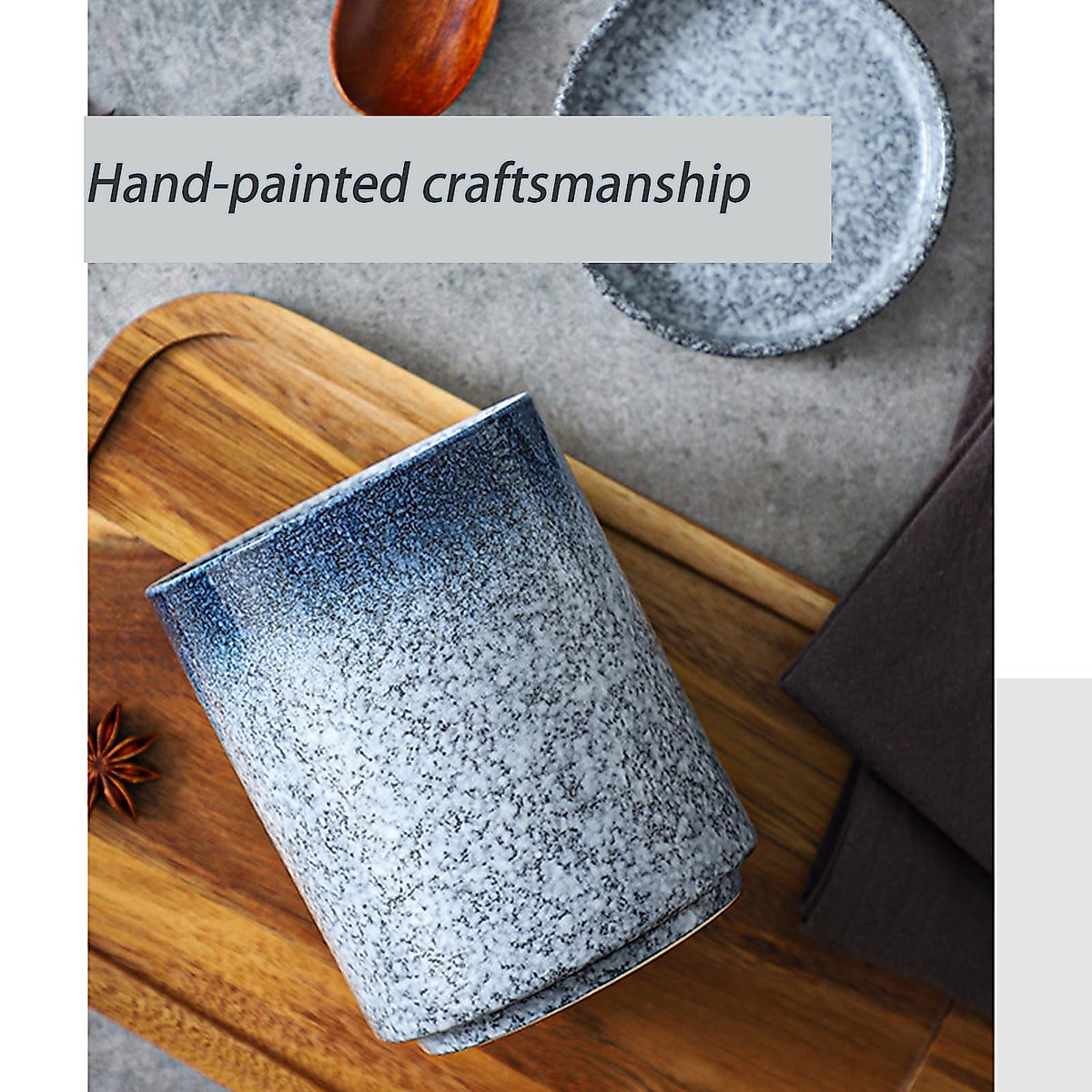 Dxcaicc Utensil Holder,Ceramic Kitchen Utensil Holder for Countertop,Large Ceramic Stable Utensil Caddy,Drainer Ceramic Cooking Utensil Holder,Cooking utensils holder for Kitchen ,C