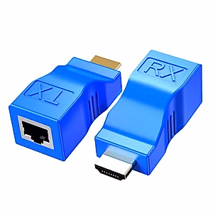 SNLLMZI HDMI Extender,HDMI to RJ45 Network Cable Extender Converter Repeater Over Cat 5e / 6 1080p up to 30m Extender for HDTV PS4 STB 4K 2K（2 PCS ）