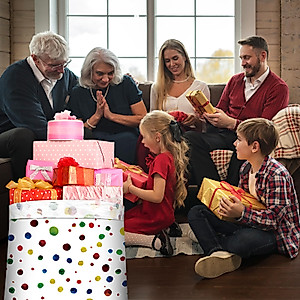 DecorWoo 4 Pack 48"x36" Extra Large Gift Bags with Ribbons, Oversized Jumbo Plastic Gift Wrap Bags for Bikes, Baby Showers, Birthdays, Christmas, Holiday Presents, and Big Gifts