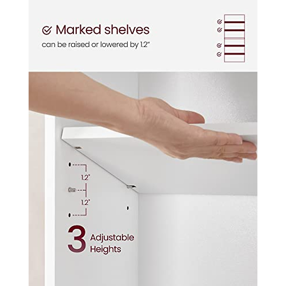 VASAGLE Bookshelf, 6-Tier Open Bookcase with Adjustable Storage Shelves, Floor Standing Unit, White ULBC166T14