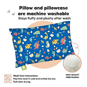 KeaBabies Toddler Pillow with Pillowcase and Toddler Pillowcase for 13X18 Pillow - 13x18 My Little Dreamy Pillow - Organic Toddler Pillow Case for Boy, Kids - Organic Cotton Toddler Pillows