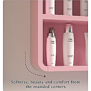 Medicine Cabinet Bathroom Mirror Cabinet Solid Wood Hidden Mirror Cabinet Simple Bathroom Mirror with Shelf Wall-Mounted Mirror Box Pink Locker (Color : Yellow, Size : 60 * 75 * 13.5cm)