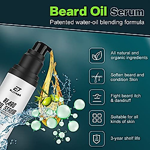 Elitribe Upgraded Beard Kit, Beard Grooming Kit w/ Beard Oil /Conditioner Beard Balm Beard Wash/Shampoo Beard Comb, Pure & Organic Beard Growth Kit, Gifts for Men Husband Dad Boyfriend