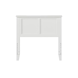 AFI, Madison Twin Solid Wood Panel Headboard with Attachable Charger, White