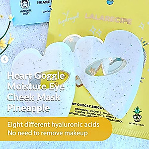 LALARECIPE Pineapple Heart-Shaped Under Eye Masks | Pack of 10 | Hydrogel Eye Patches with Vitamin C & Niacinamide-Hydrating, Cooling & Revitalizing | Reduce Dark Circles, Puffiness & Wrinkles