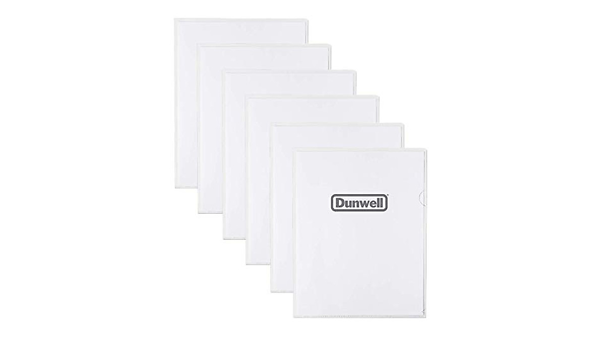 Dunwell Clear Plastic Project Sleeves 6 Pack - Clear Document Folders